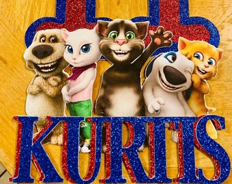 Talking Tom Birthday Cake Topper - Etsy