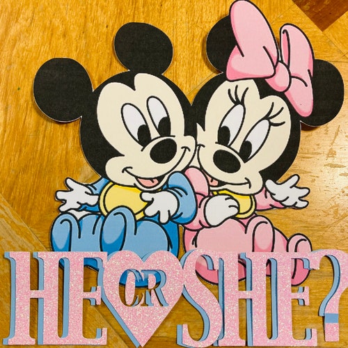 15 Baby Minnie and Mickey Mouse Personalized Gender Reveal - Etsy