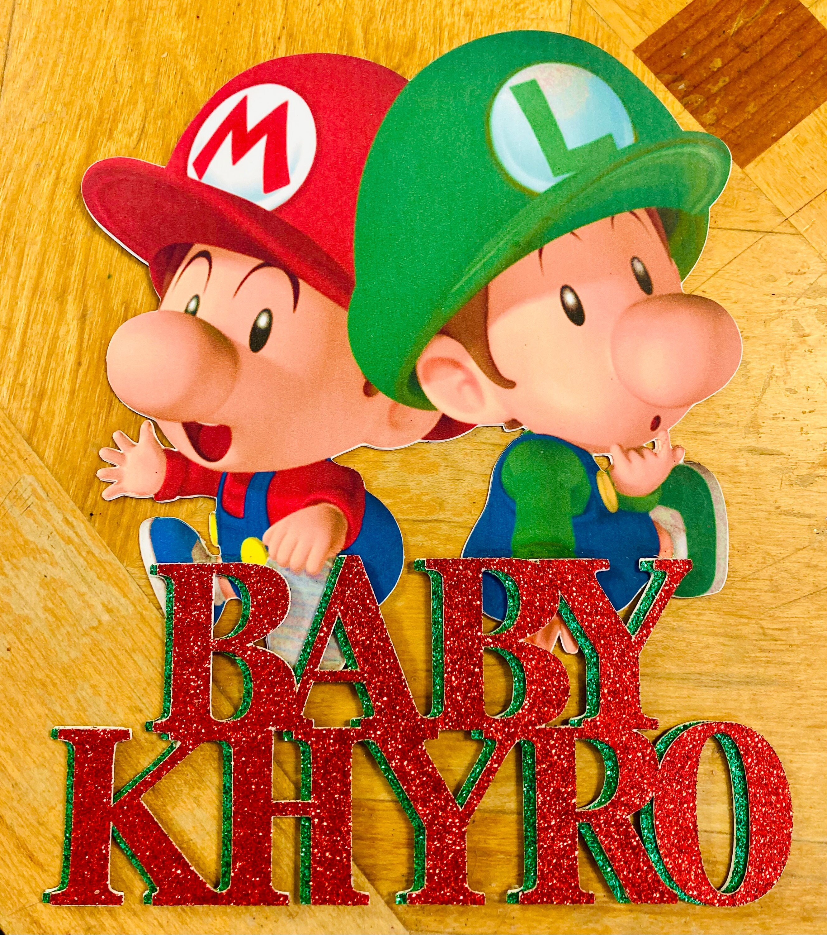 Baby Mario and Luigi Baby Shower Cake Topper - Etsy