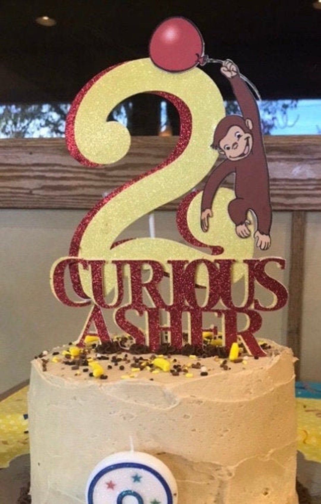 Curious George Personalized Cake Topper - Etsy