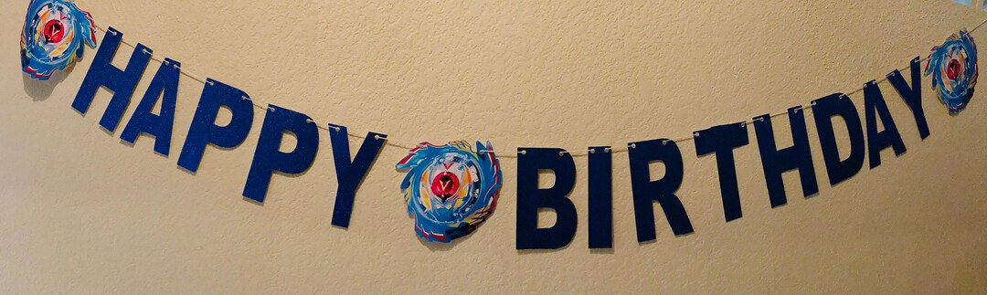 Beyblade Burst Happy Birthday Spinner Banner - Etsy