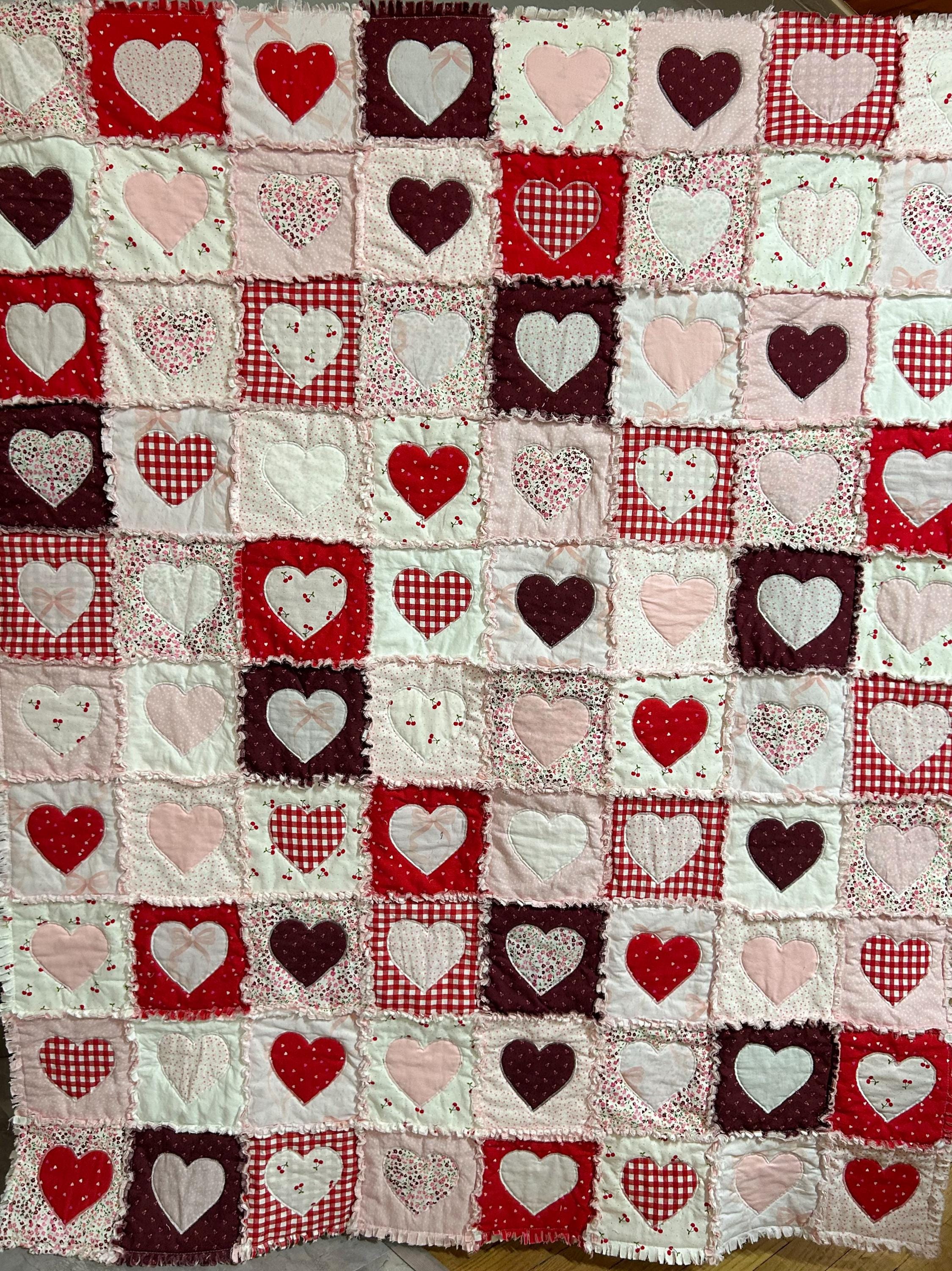 Heart Rag Quilt - Etsy