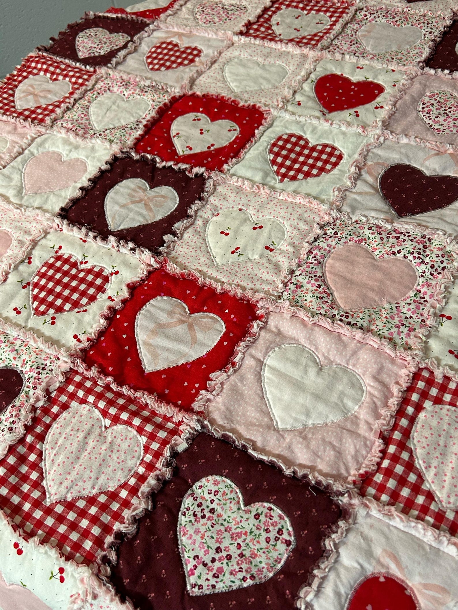 Heart Rag Quilt - Etsy
