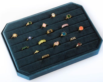 Large Olive Green Velvet Ring Display - Etsy