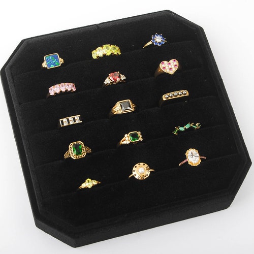 Black Value Velvet Ring Tray Insert Continuous Slot 14-1/8 X - Etsy