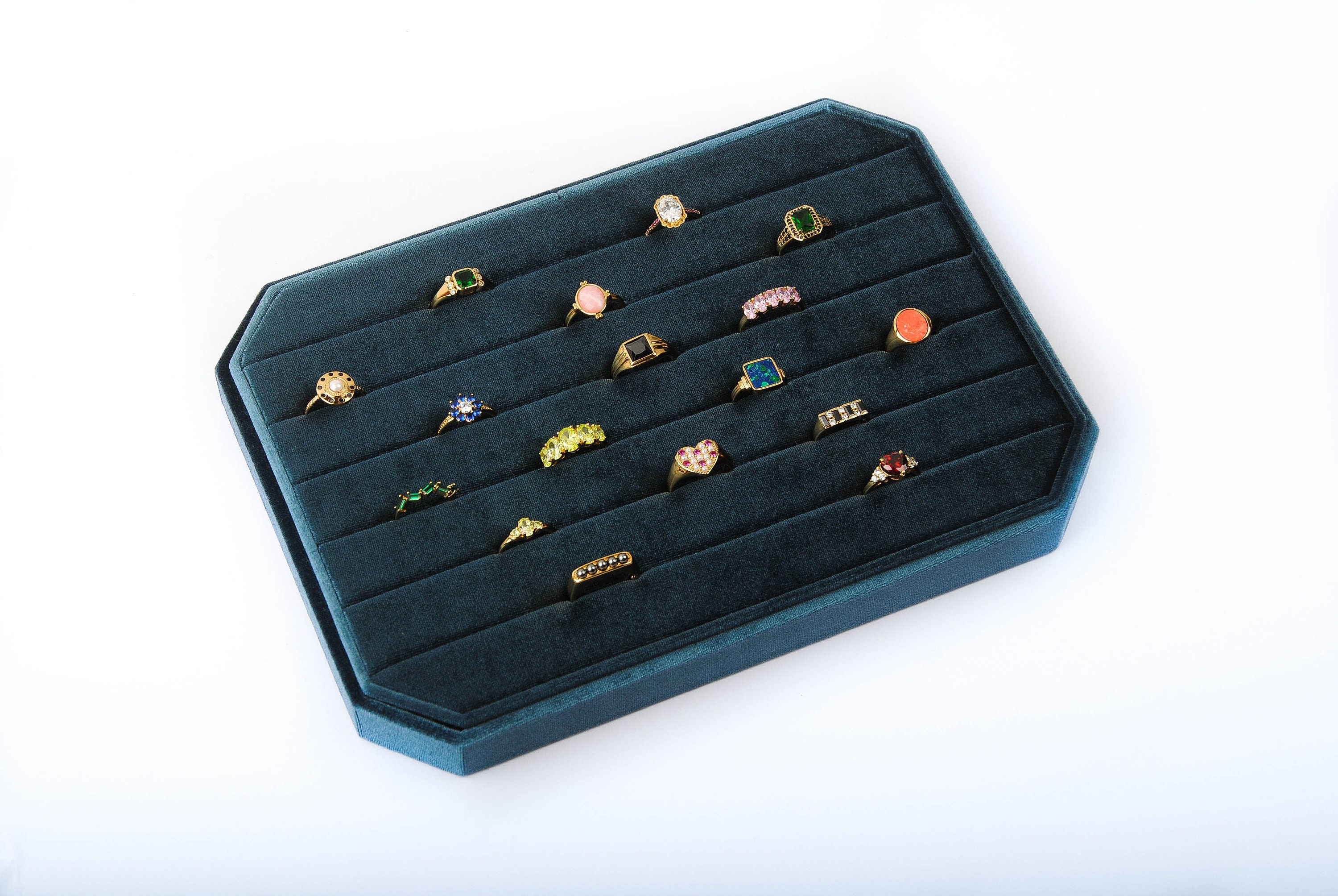 Large Blue Velvet Ring Display - Etsy