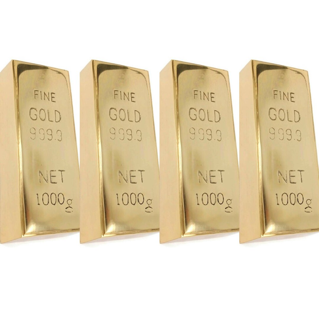 Lot of 4 Pieces Unique Fake Fine 999 GOLD Bullion Bar Paper Weight 6 ...
