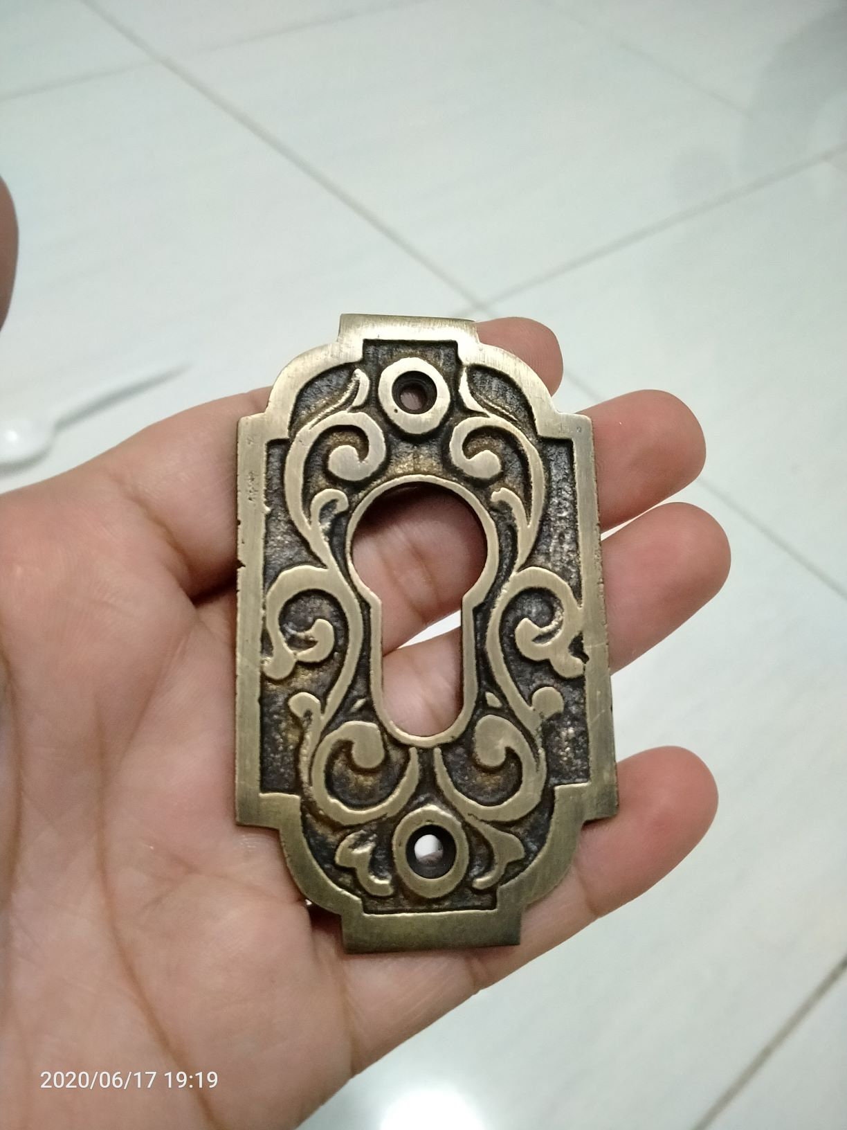 Set 2 Brass Flowers Carved Keyhole Lock Plate Cover - Etsy Australia