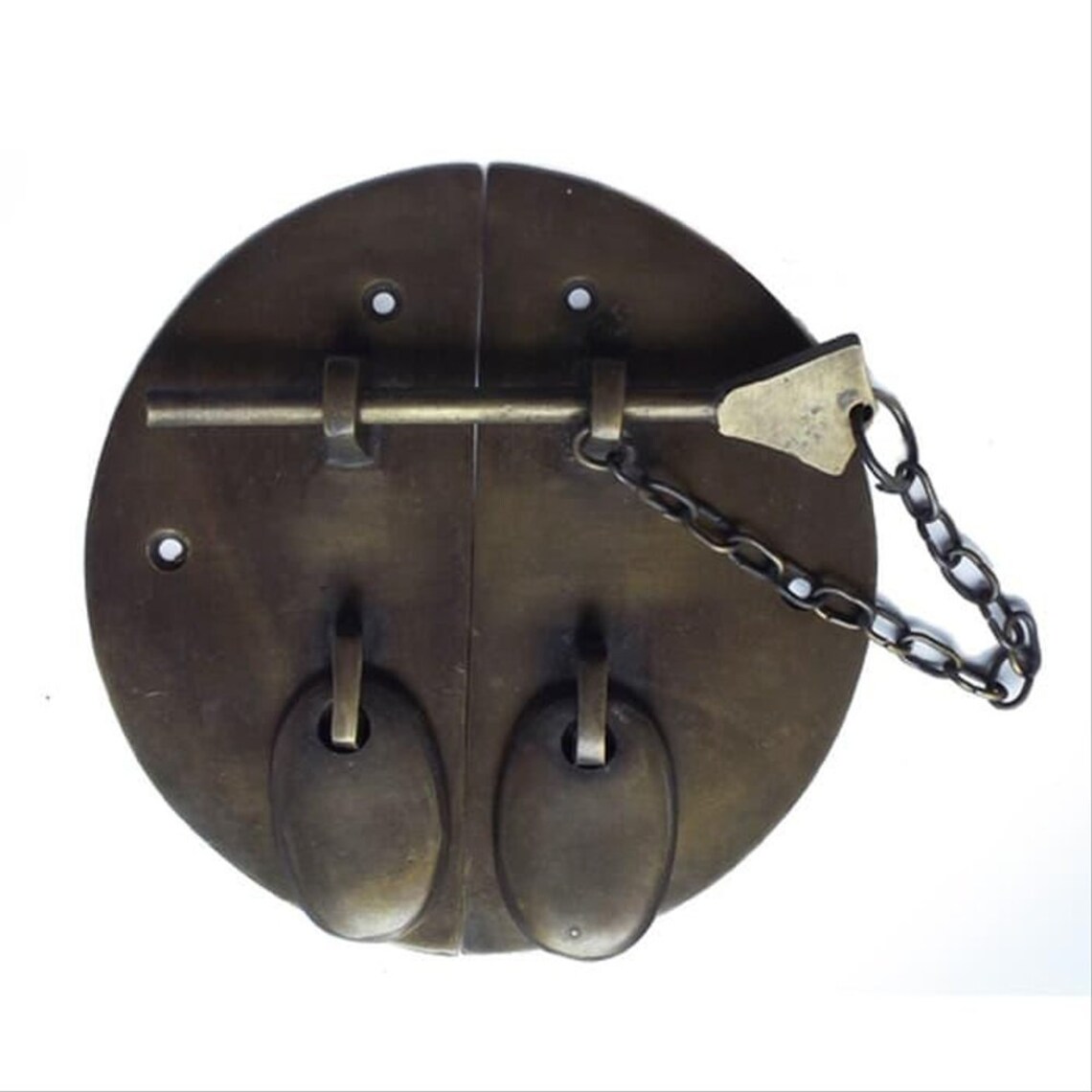 7.9 Solid Brass Retro Round Latch With Ring Pull Western | Etsy