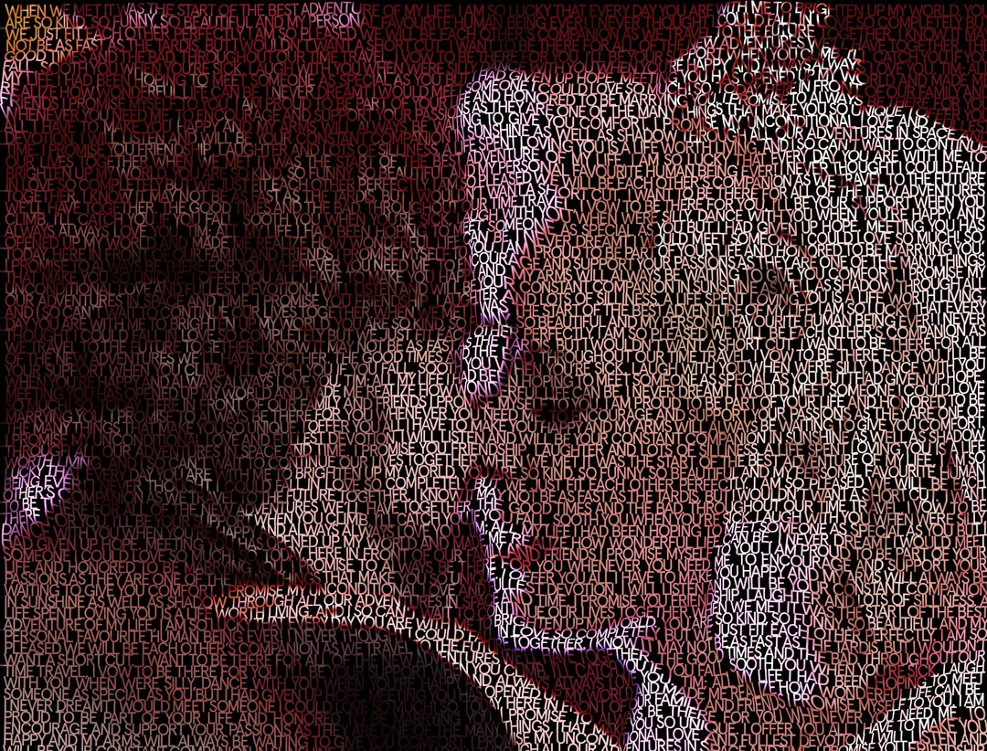 Word Print - Custom Picture From Your Choice of Photo and Text! Vows ...
