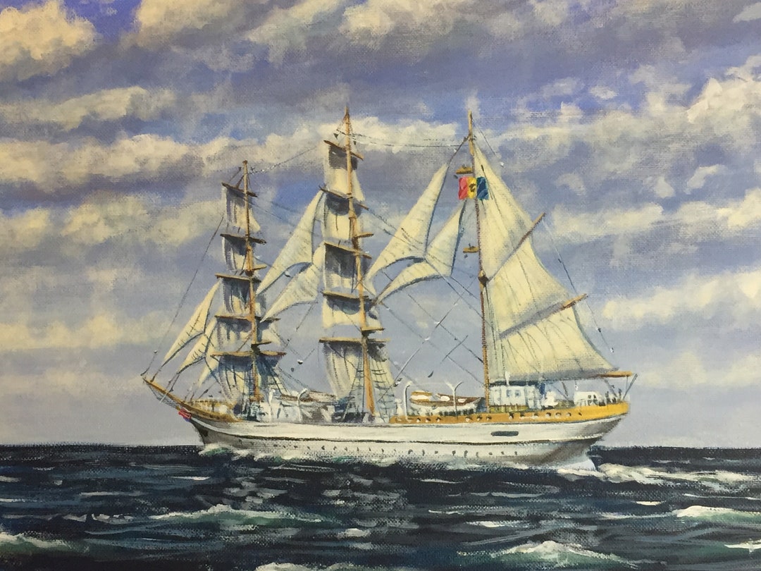 Tall Ship. Classic Barques. Mircea. Marine Art. Original Painting. - Etsy