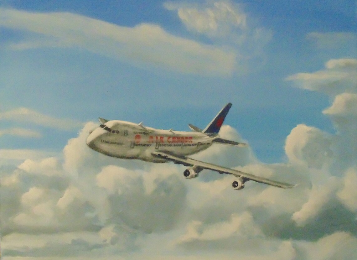 Air Canada 747. Original painting. | Etsy