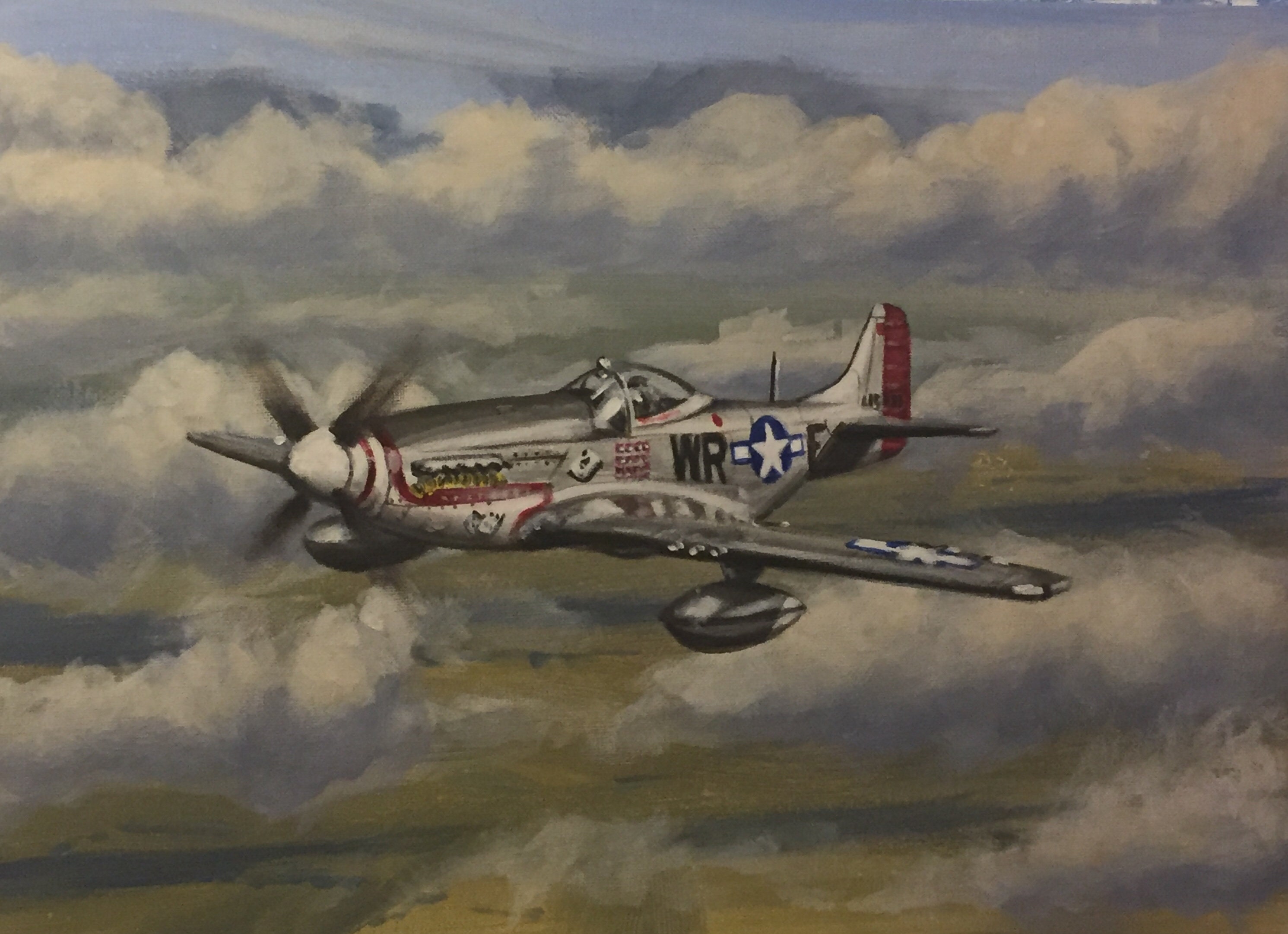 Mustang P-51D. WW2. Aviation Art. Classic Fighter Planes. Original ...
