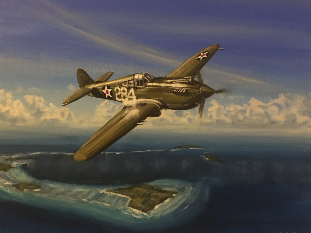 P-40 Warhawk. Classic Warplanes. WW2 Pacific. Original Painting ...