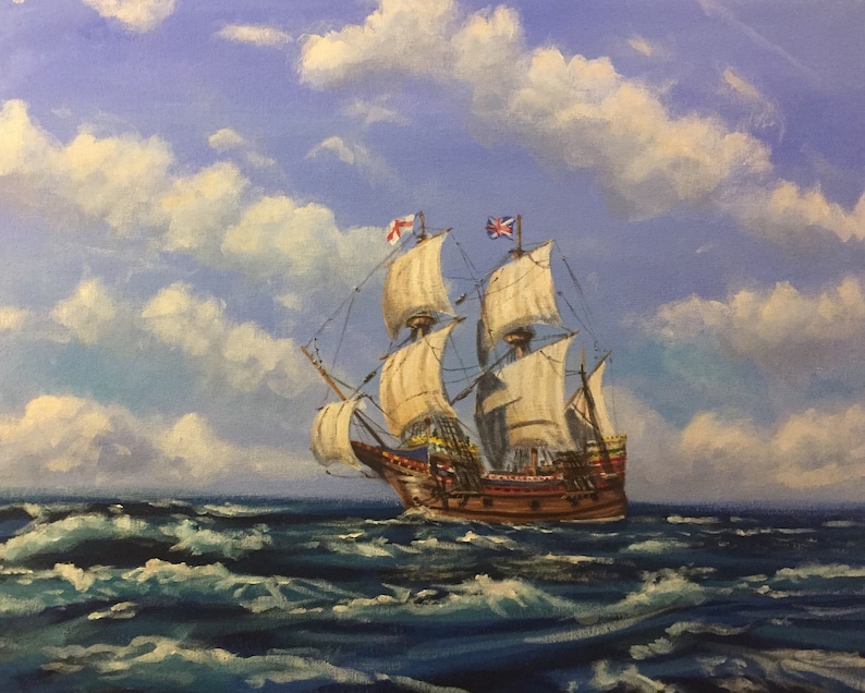 The Mayflower. Classic Ships. Age of Sail. Marine Art. Original ...