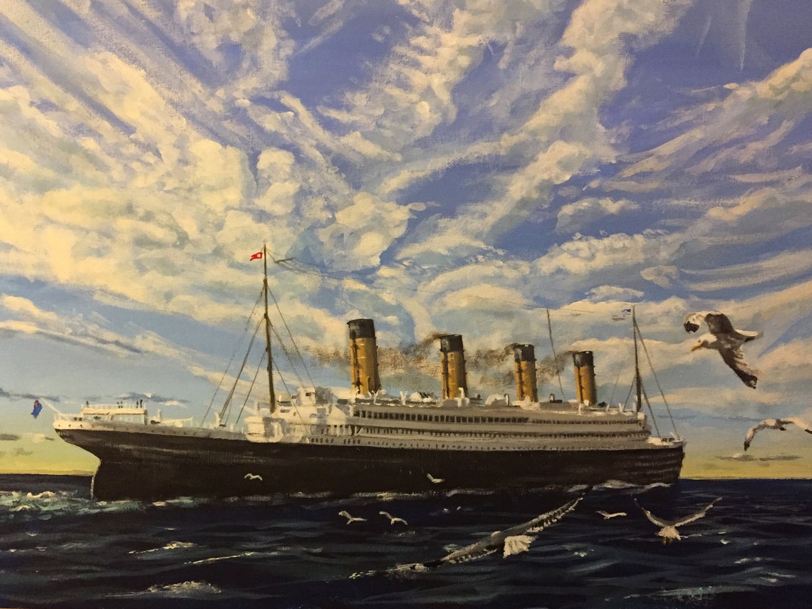 Titanic. to the Open Sea. Classic Ships. Marine Art. Original Painting ...