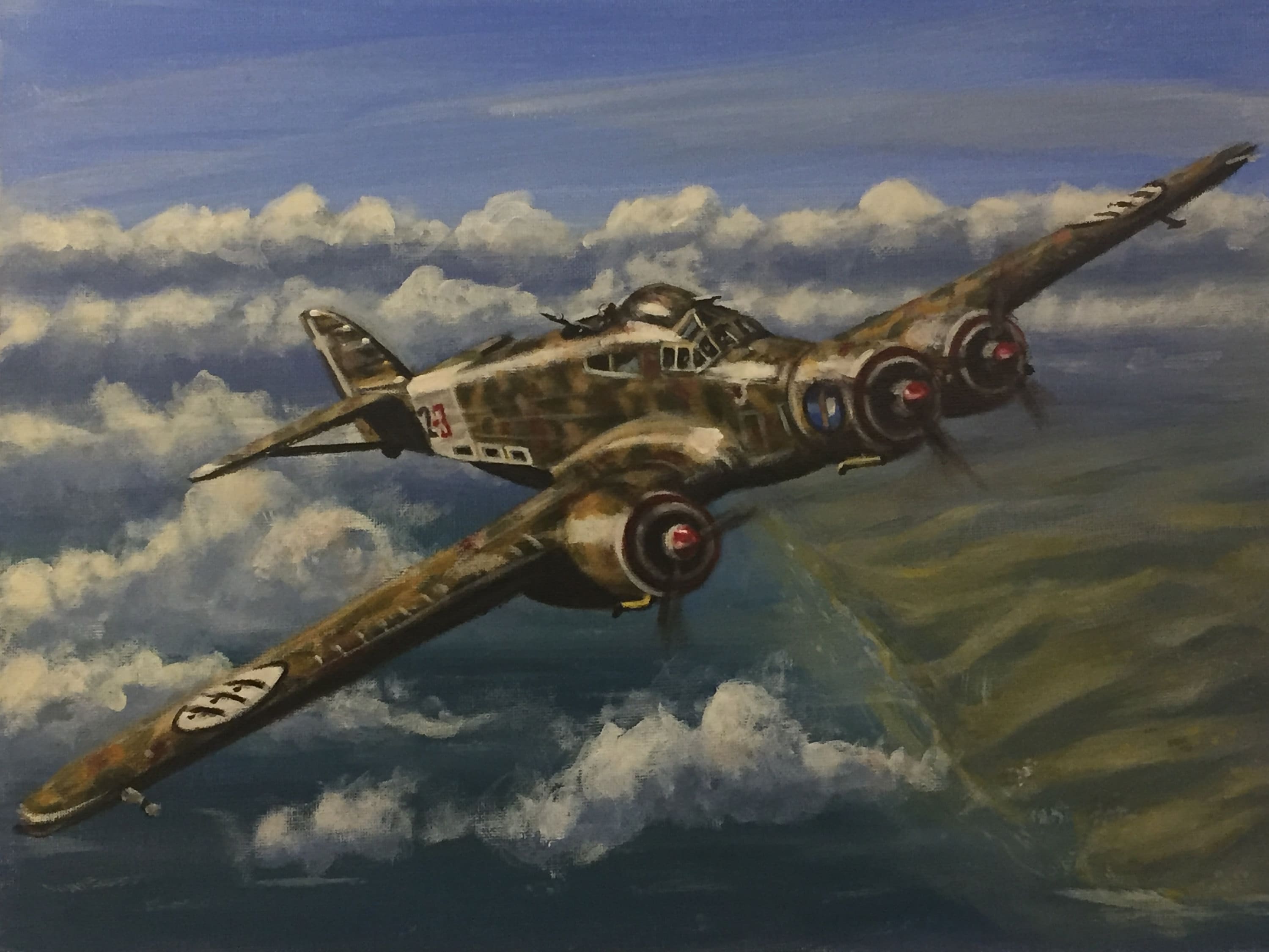 SM 79 Sparviero. Italian WW2 Bomber. Aviation Art. Original Painting ...