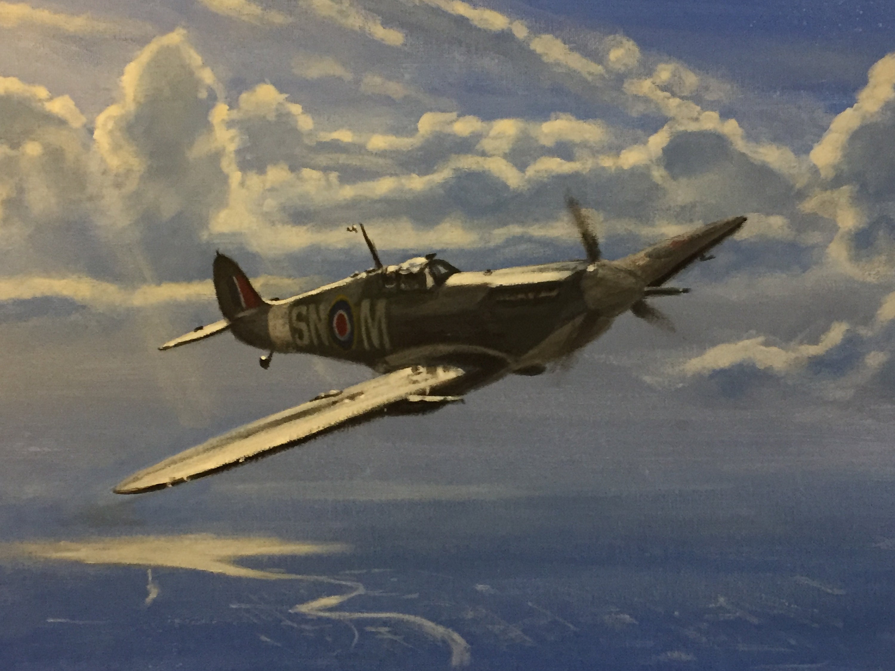 Spitfire Mk Vb. Original Painting. WW2. Classic British Plane. Aviation ...