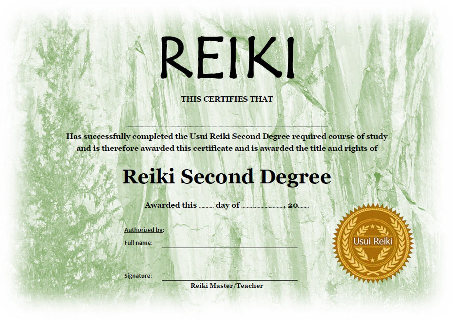 32 X Reiki Certificate Templates - Professionally Designed and Ready to ...