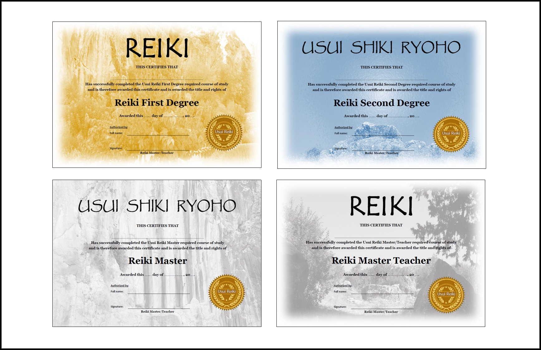 128 X Reiki Certificate Templates Professionally Designed and Ready to ...