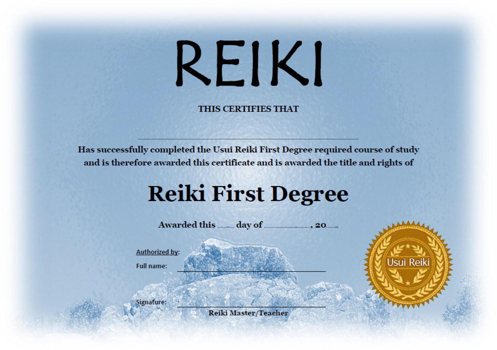 32 X Reiki Certificate Templates - Professionally Designed and Ready to ...
