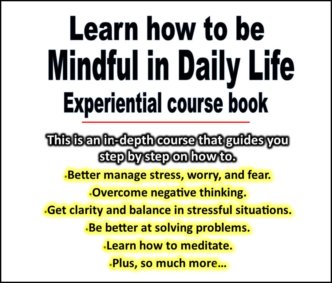 How to Practice Mindfulness in Daily Life Step by Step Course Book - Etsy