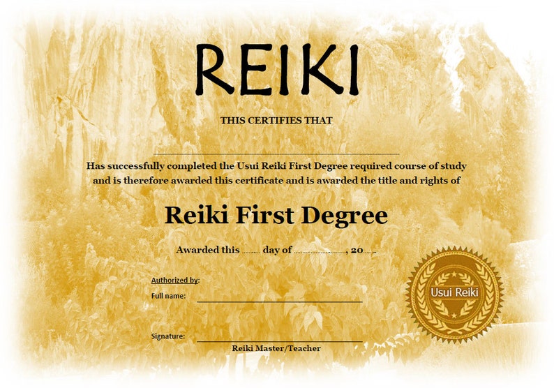 32 X Reiki Certificate Templates Professionally Designed And Ready To Print Etsy