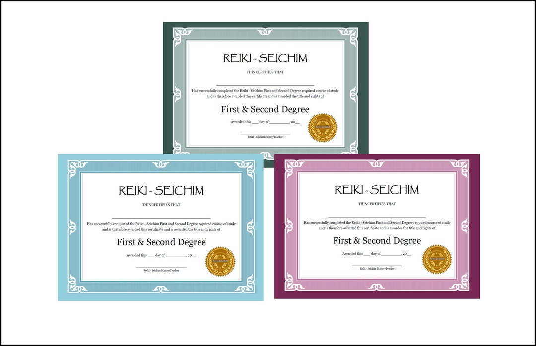 12 X Reiki Seichim Level 1 and 2 and 3 Master/teacher editable ...