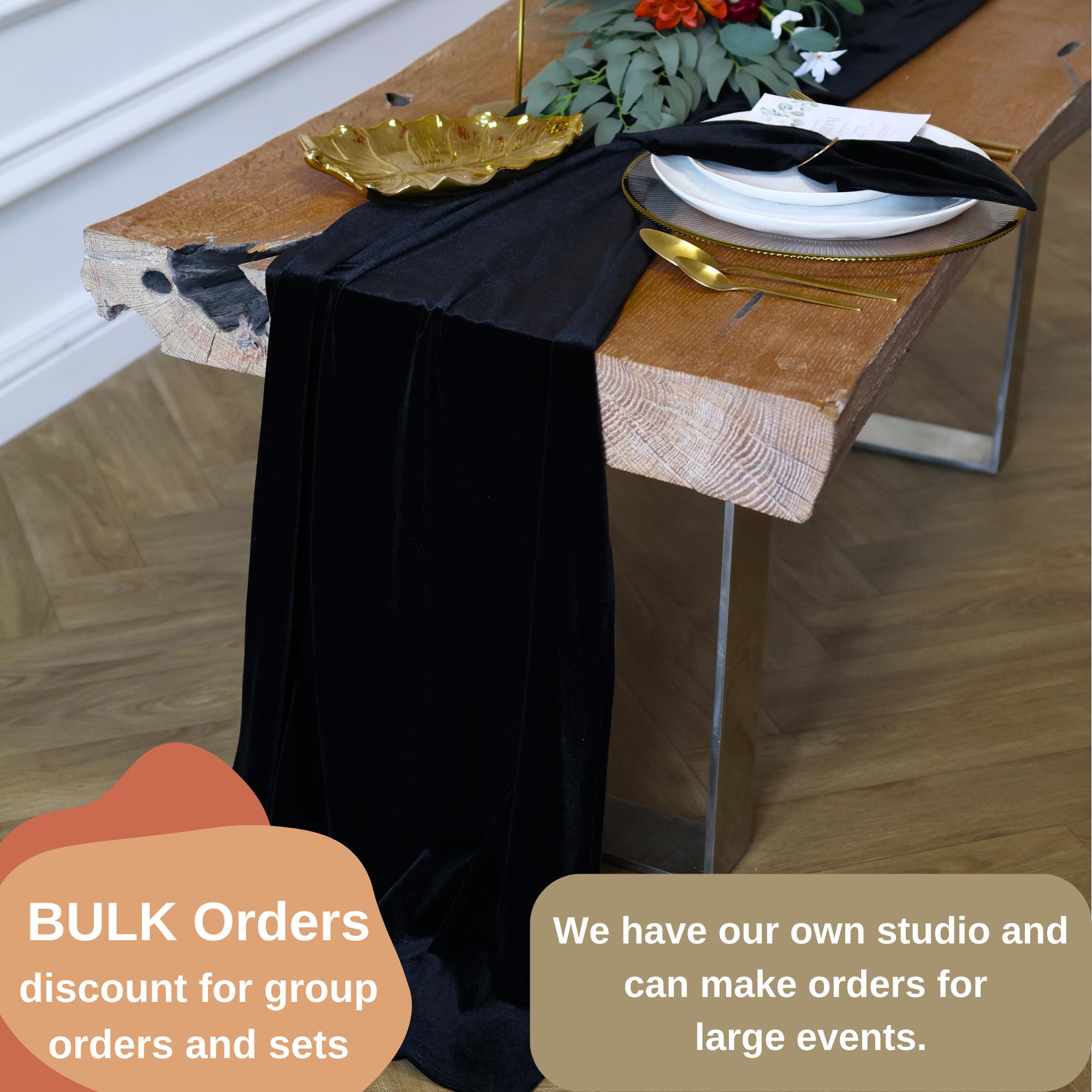 Black Velvet Table Runner, Black Velvet Runner, Bulk Wedding Table ...