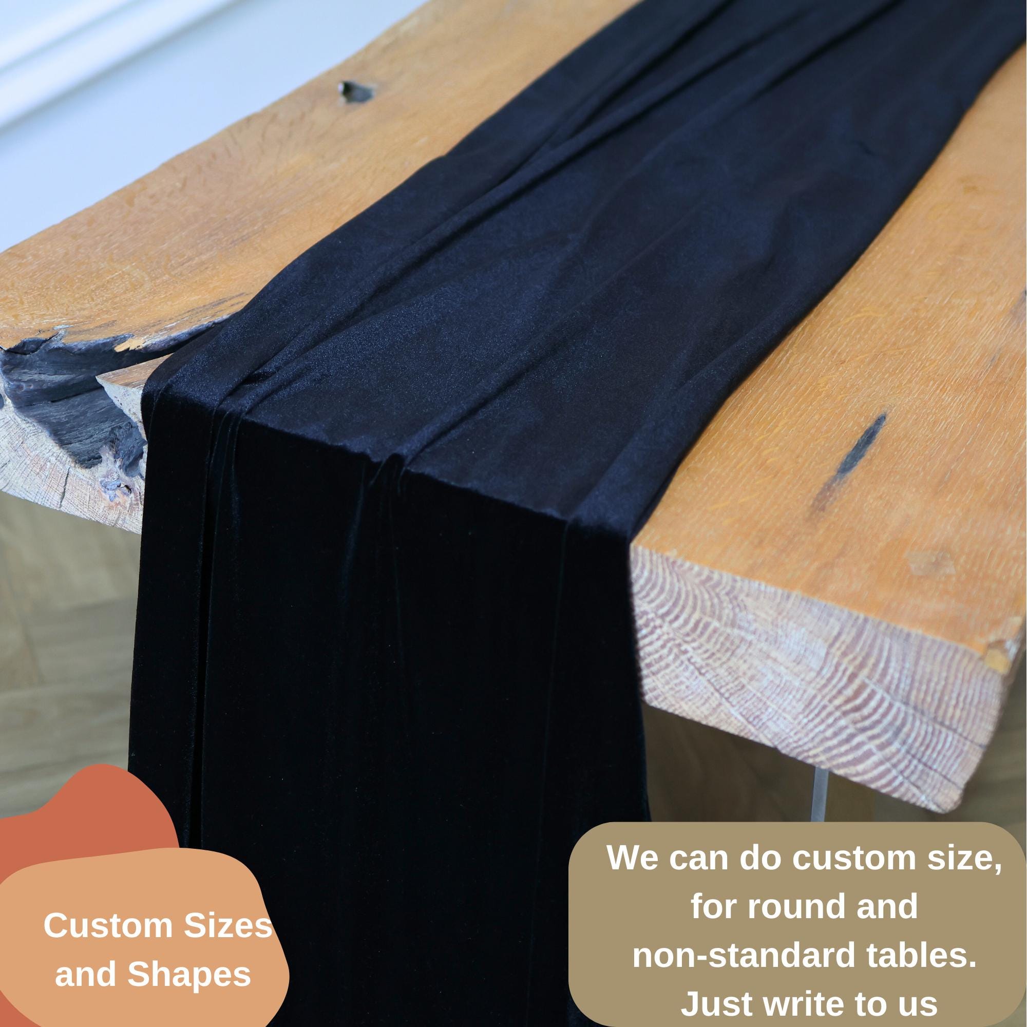 Black Velvet Table Runner, Black Velvet Runner, Bulk Wedding Table ...