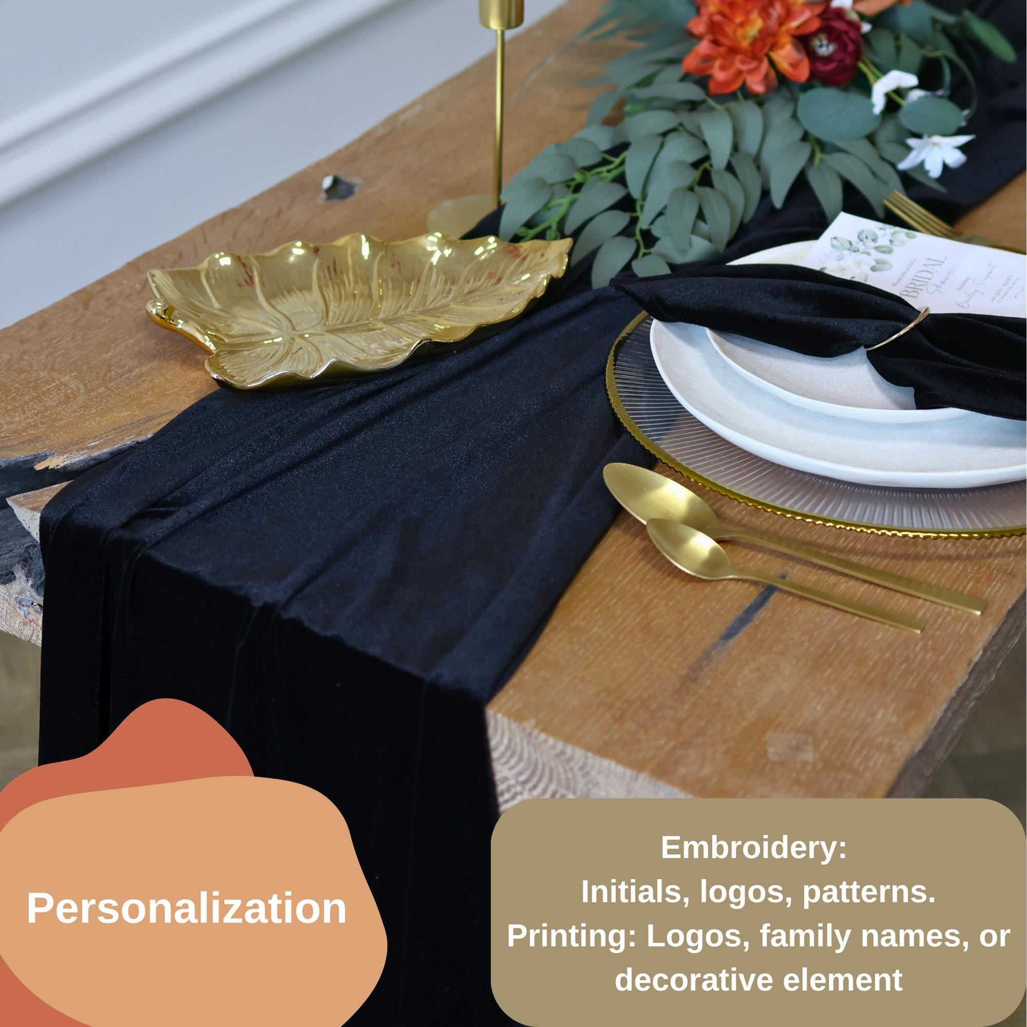 Black Velvet Table Runner, Black Velvet Runner, Bulk Wedding Table ...