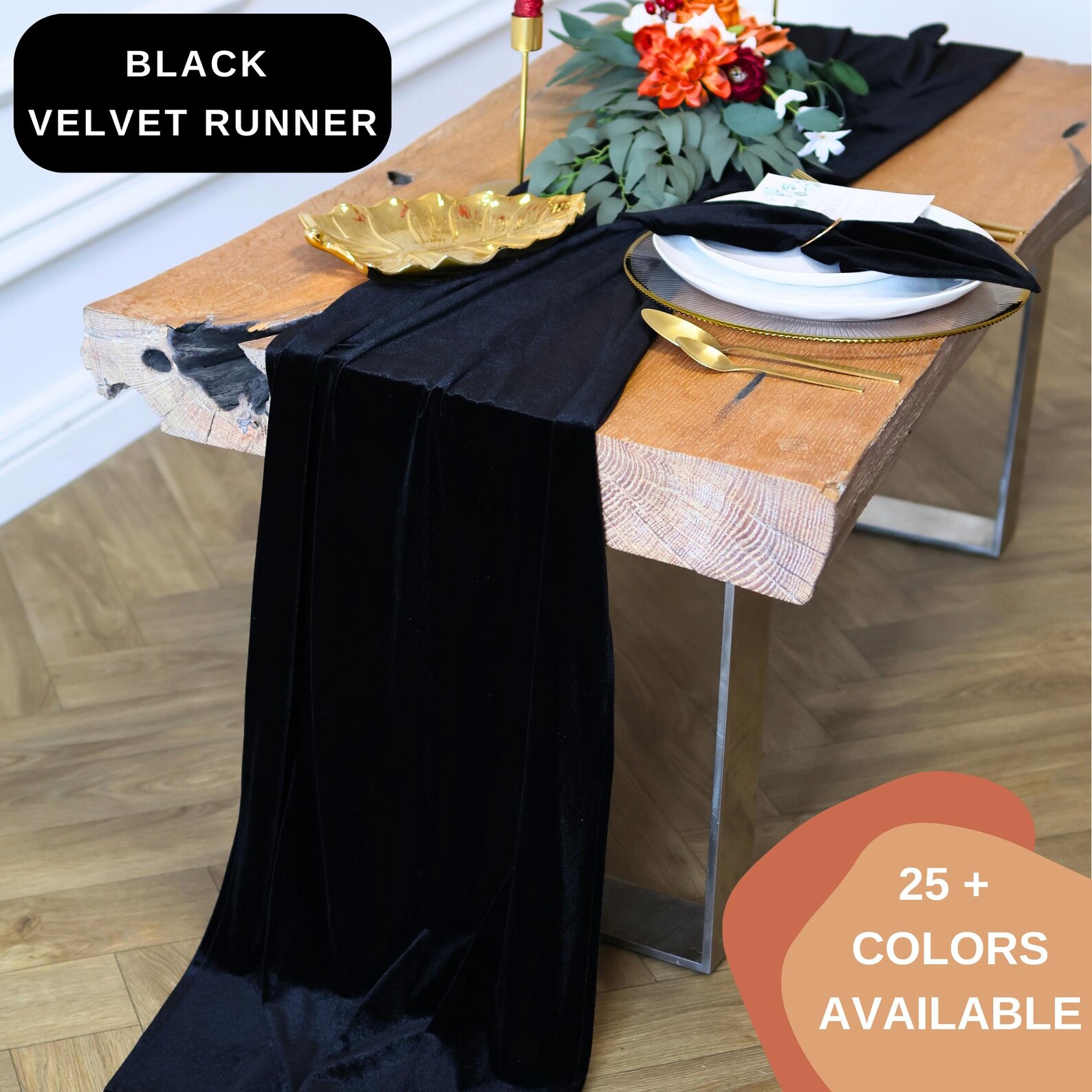 Black Velvet Table Runner, Black Velvet Runner, Bulk Wedding Table ...
