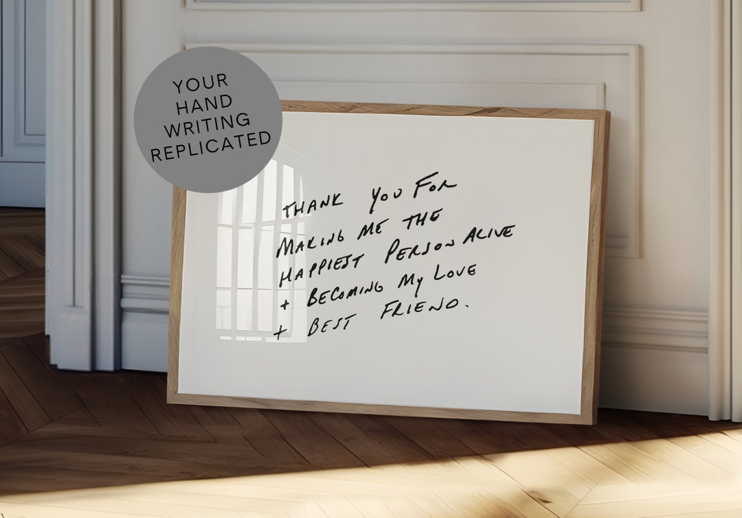 Handwriting Message Digitalised Into a Print of Your Loved One Who Has ...