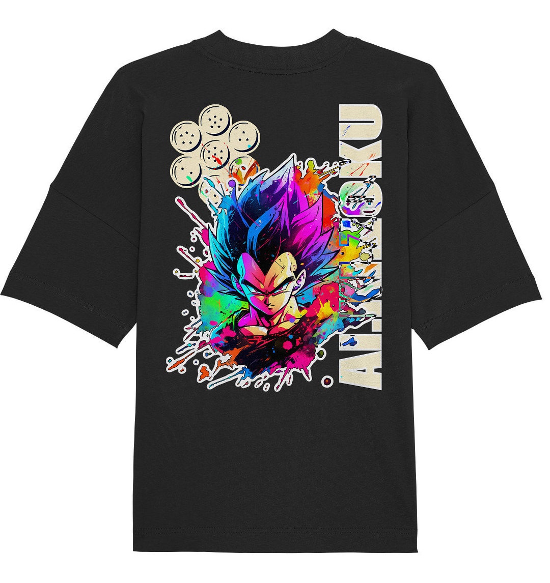 Vegeta dragon Ball Anime Oversized Unisex T-shirt Psychedelic Colorful ...