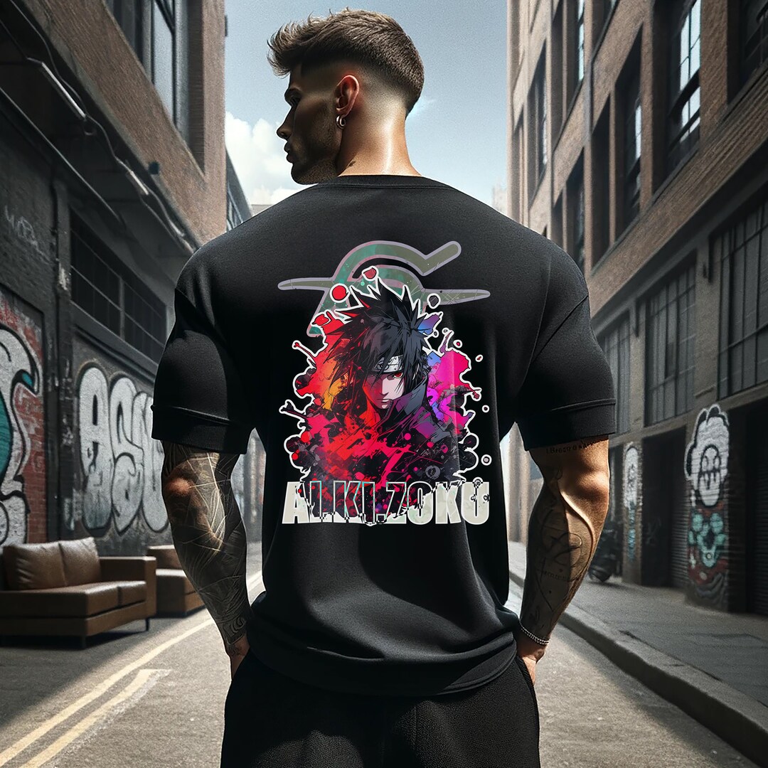 Sasuke Uchiha naruto Anime Oversized Unisex T-shirt Psychedelic ...