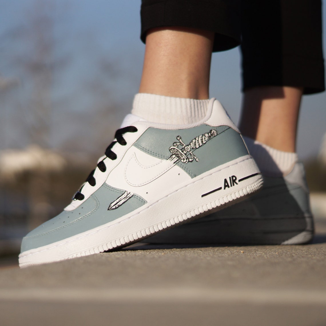 Sword Custom Nike Air Force 1 Sneakers | Etsy