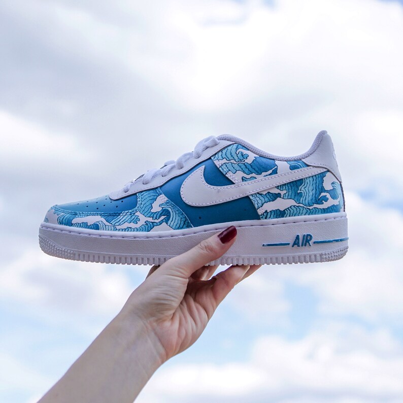 Waves Custom Nike Air Force 1 Sneakers - Etsy
