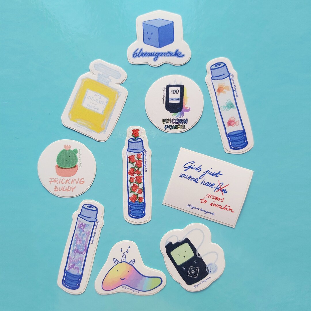 Cute Diabetes Stickers Set / Diabetes Art / Vinyl Stickers - Etsy