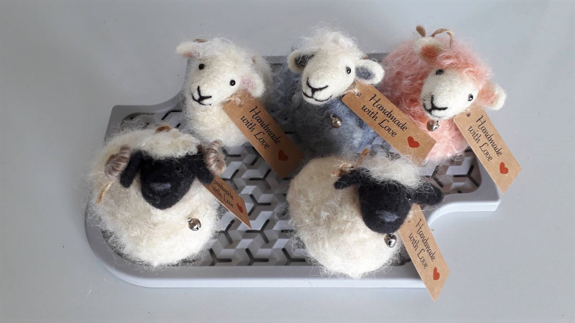 Needle felted sheep cute weighted lambs sheep pin cushion or | Etsy