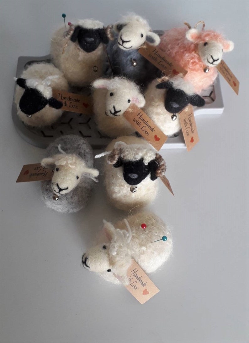 Needle Felted Sheep Cute Weighted Lambs Sheep Pin Cushion or - Etsy