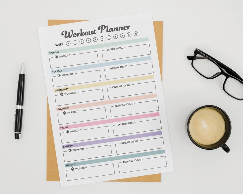 Editable Workout Planner Printable Weekly Workout Log - Etsy