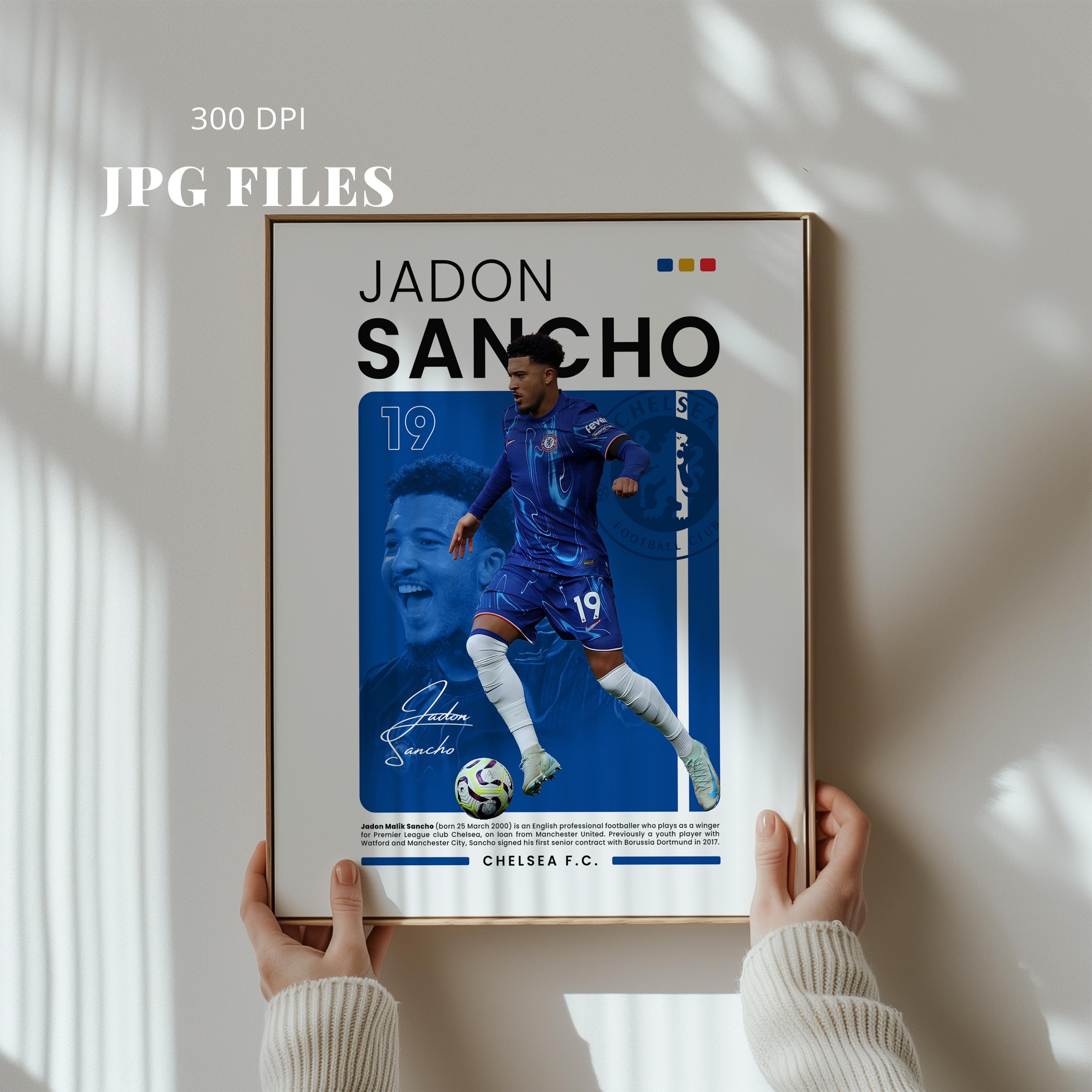 Jadon Sancho Chelsea FC Poster: Football Wall Art (digital Download) - Etsy