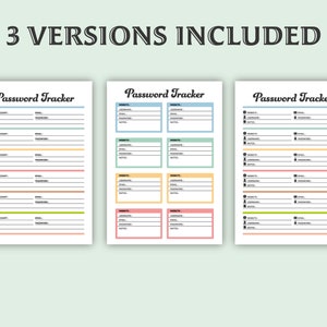 Editable Password Tracker Printable: A4, A5, Letter (digital Download ...