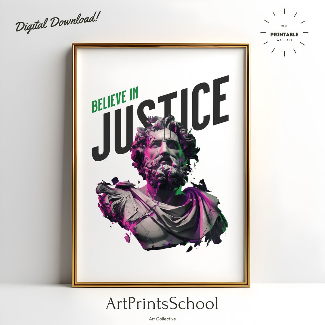 Believe in Justice Poster: Social Justice Art, Lawyer Office Decor ...