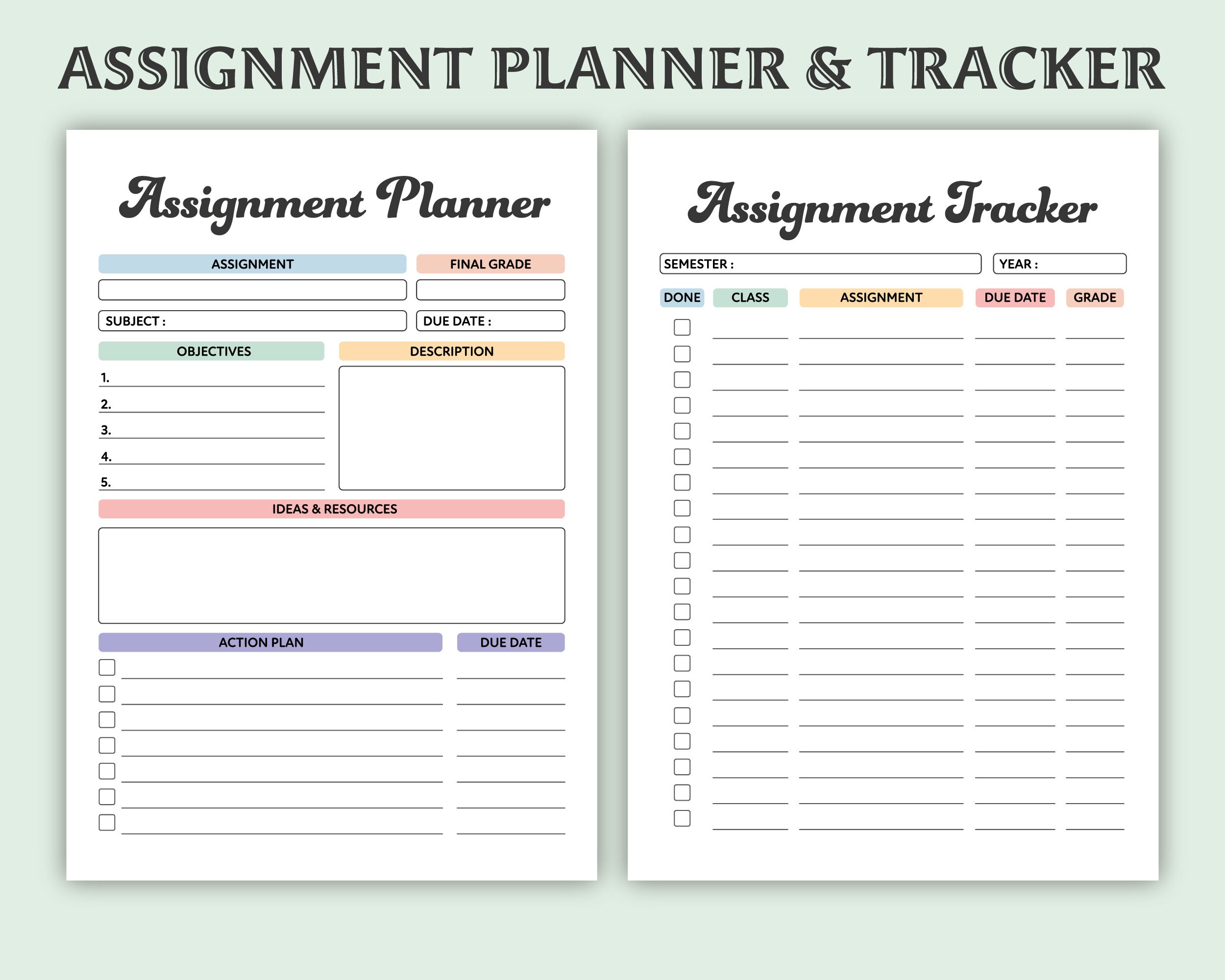 Editable Study Template Printable Study Planner Lesson Plan - Etsy UK