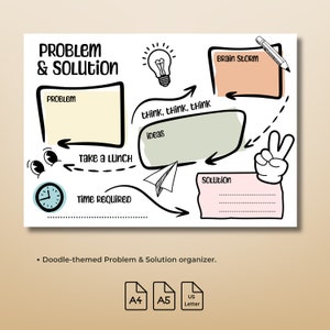 Doodle Problem Solution Chart: Creative Therapy Tool (digital Download ...