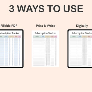 Editable Subscription and Membership Tracker for Organizing and ...