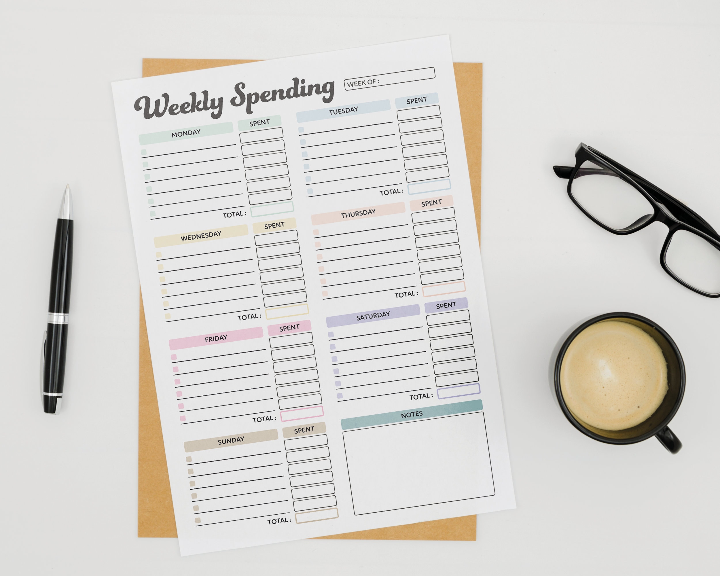 Editable Weekly Spending Tracker: Printable Expense Log (A4, A5, Letter ...