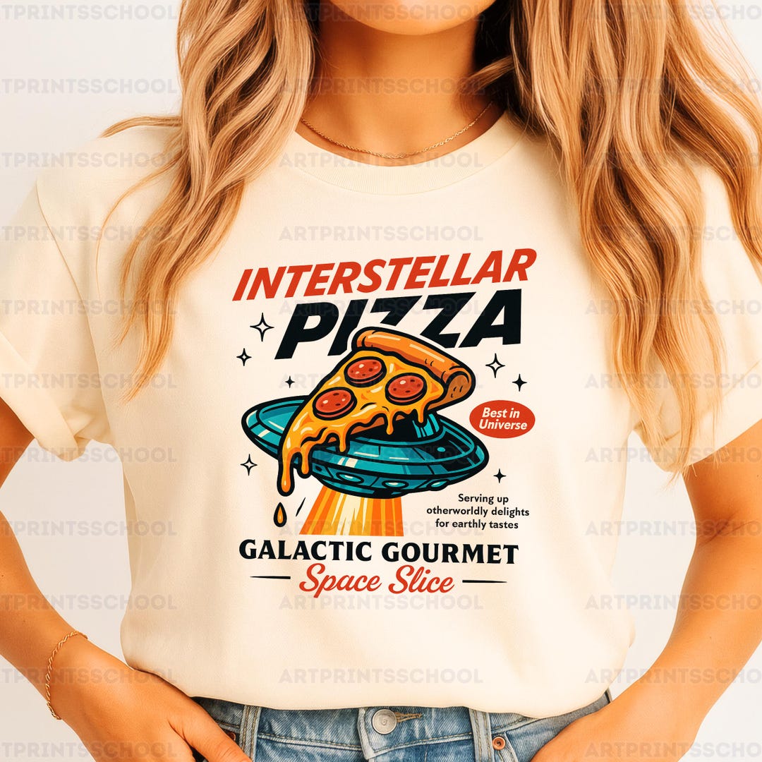 Interstellar Pizza PNG - Funny Space Food Design, T-shirt PNG, Galactic Gourmet Sublimation ...