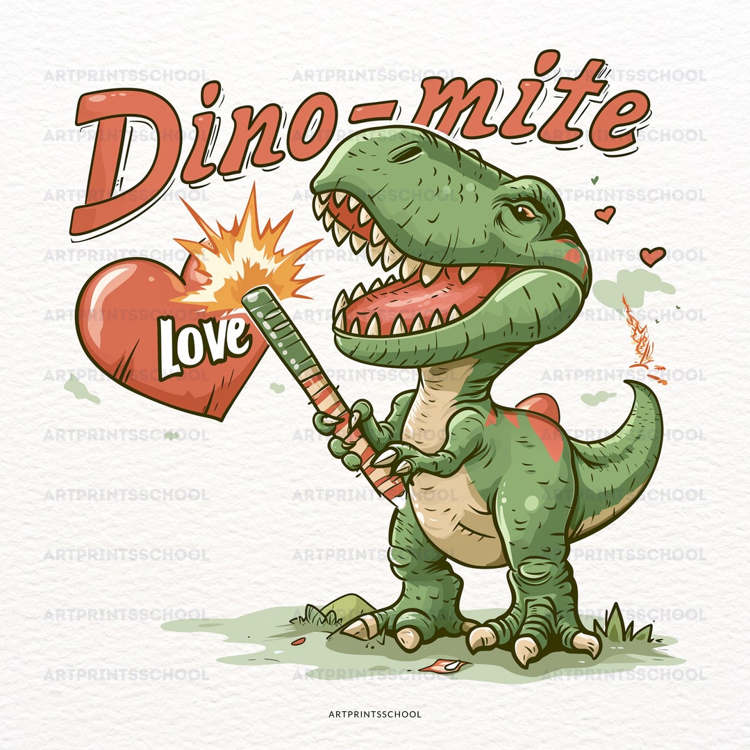 Dinosaur Valentine Clipart, Heart PNG SVG (digital Download) - Etsy